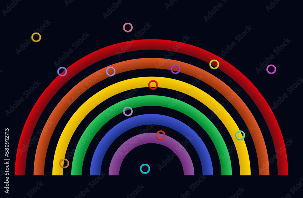 LGBT Pride, rainbow 3d. Spectrum of bright iridescent colors. The ...