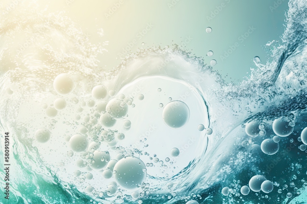 Surface texture of transparent, clear white water with bubbles ...