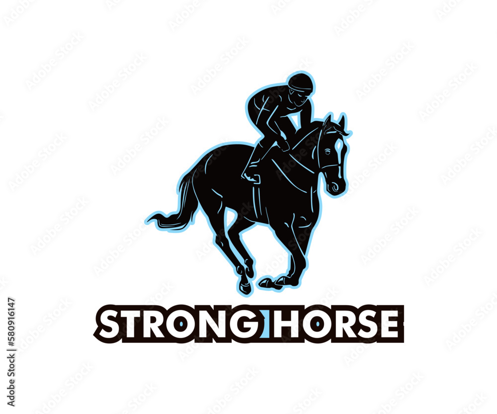HORSE RACING LOGO, silhouette of fast horse running vector ...