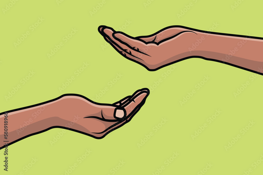People Hands with Various Gestures vector illustration. People objects ...
