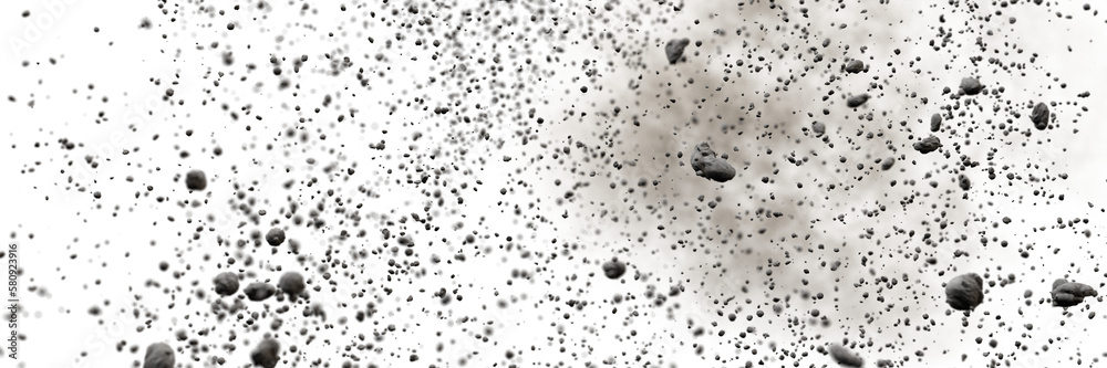 flying debris with dust, isolated on transparent background banner Stock Illustration | Adobe Stock