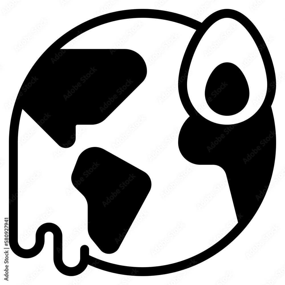 global warming icon with solid line style and 64 px base. Suitable for ...