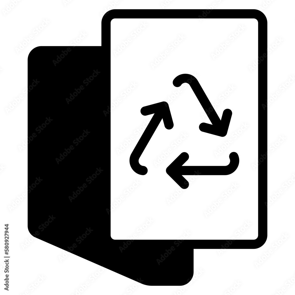 Vetor de recycle paper icon with solid line style and 64 px base ...