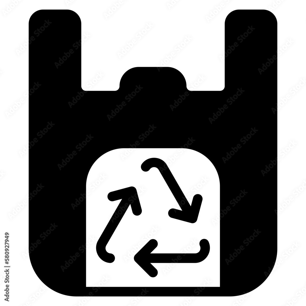 recycle plastic icon with solid line style and 64 px base. Suitable for ...