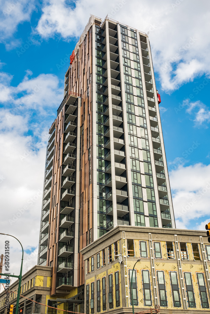 New high-rise residential apartment buildings in Canada. Modern complex ...