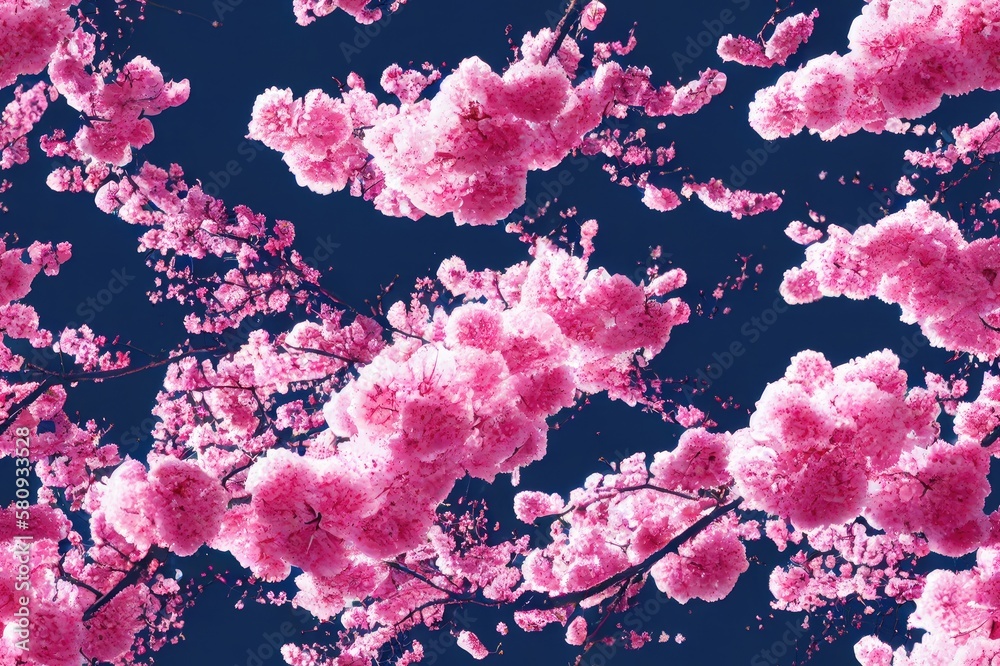 Cherry Blossoms Full Bloom Spring Seamless Texture Pattern Tiled ...