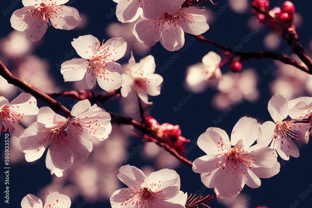 Cherry Blossoms Full Bloom Spring Seamless Texture Pattern Tiled ...