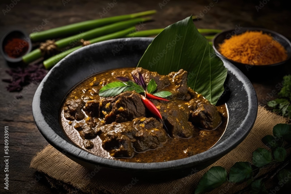 Ilustrace „Padang Rendang Indonesian beef stew with a kick from Padang ...