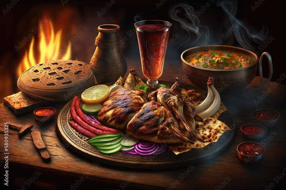 Pakistani Cuisine Barbecue, restaurant style food, spicy, juicy BBQ ...