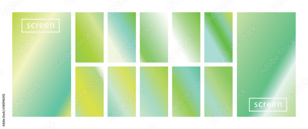 Mobile screen lock display collection of colorful backgrounds in trendy ...