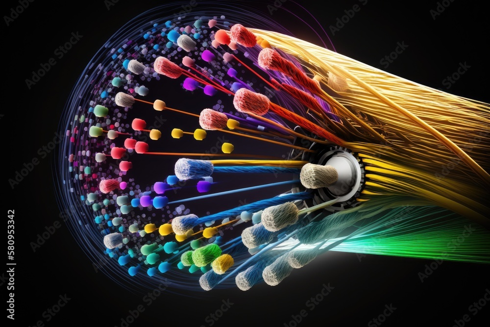 Fiber optic strands connected to a broadband Ethernet connection using ...
