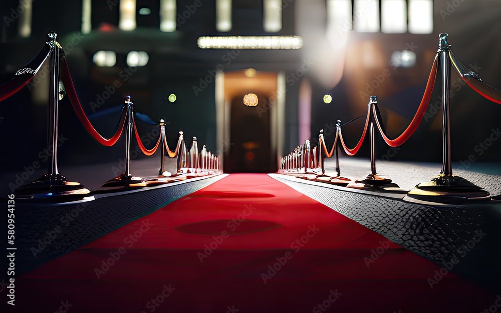 Ai Generated low angled, selective focus Image of Red Carpet, Award ...