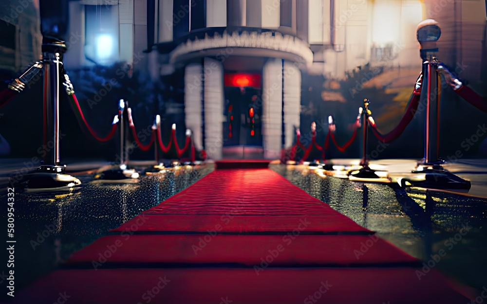 Ai Generated low angled, selective focus Image of Red Carpet, Award ...