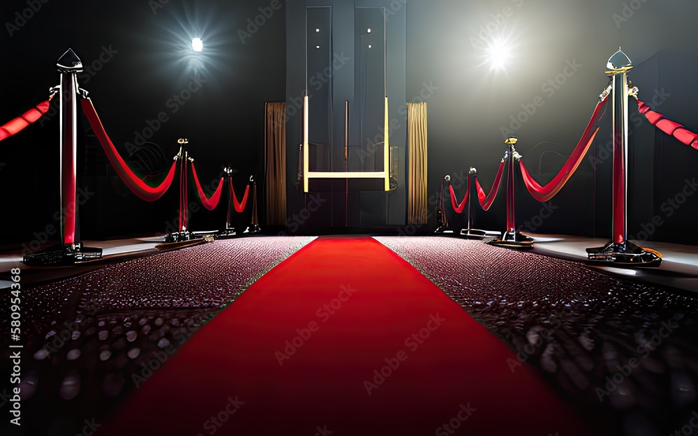 Ai Generated low angled, selective focus Image of Red Carpet, Award ...