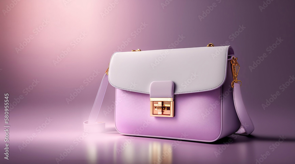 Beautiful trendy smooth women's handbag briefcase in pink color on a ...