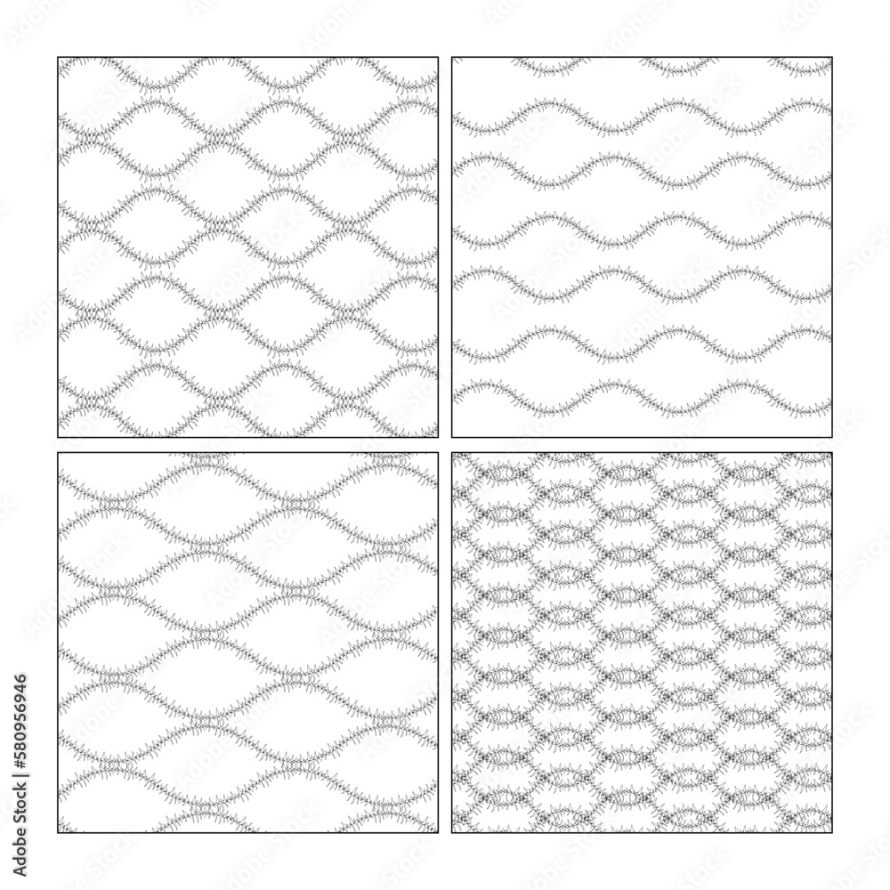 Seamless Set Of Patterns With A Transparent Background A Repeatable