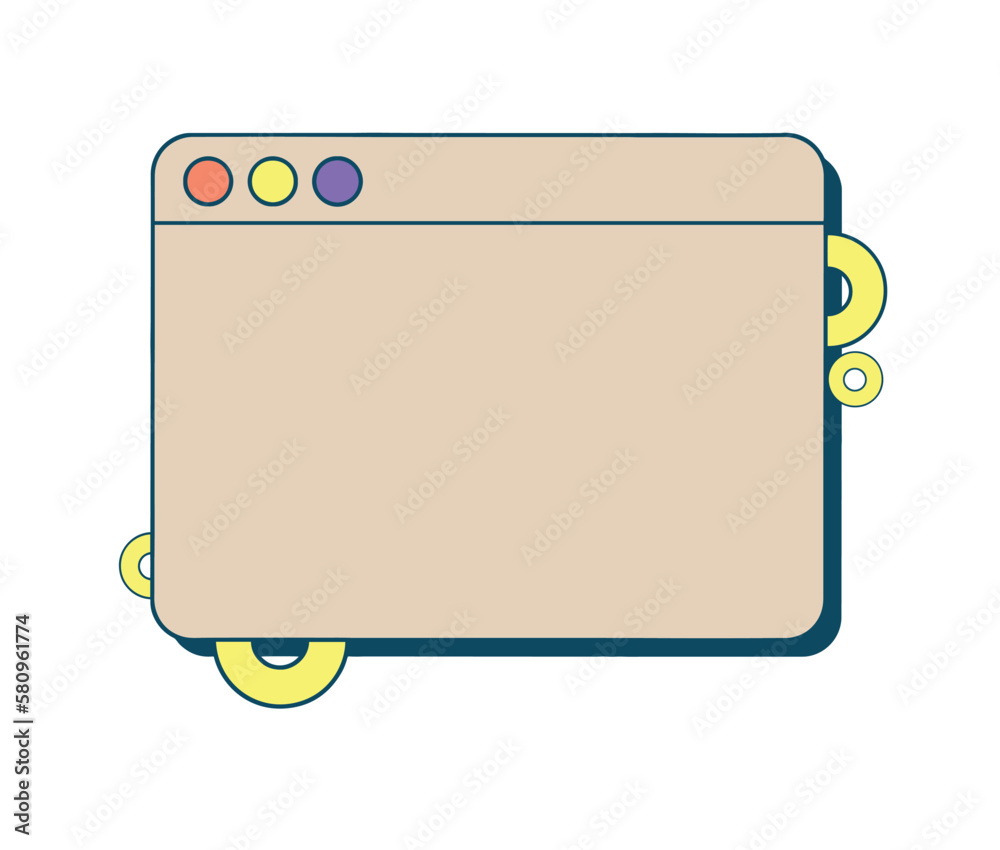 Retro vaporwave Y2K computer interface. Vintage old browser and dialog ...