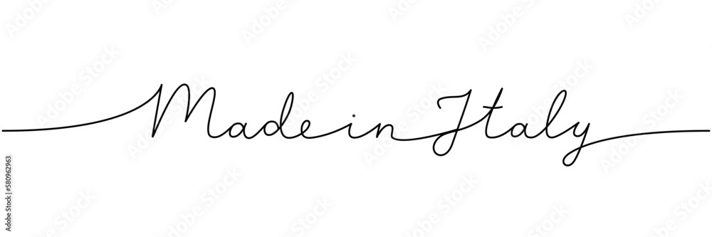 Made in Italy - word with continuous one line. Minimalist drawing of ...