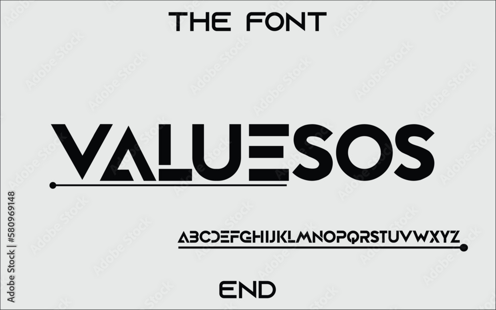 VALUESOS Modern Bold Font. Regular Italic Number Typography urban style ...