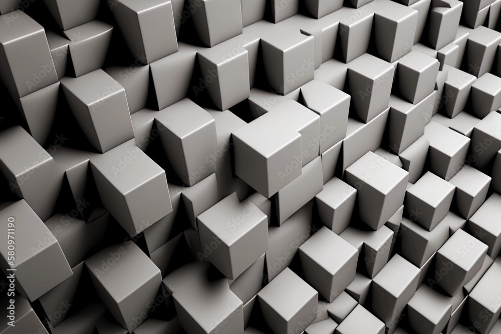 geometric shape textured grey blocks pattern background 3d render ...