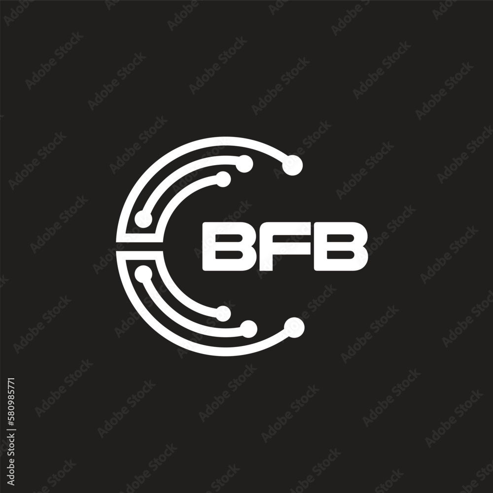 BFB letter logo design on black background. BFB creative initials ...
