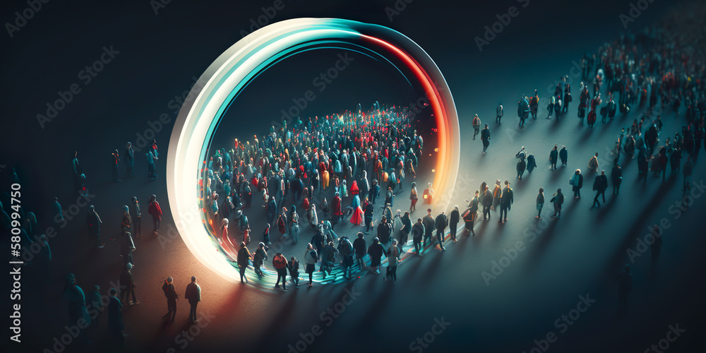 Futuristic city-centered hyper loops gateway, AI machine learning ...