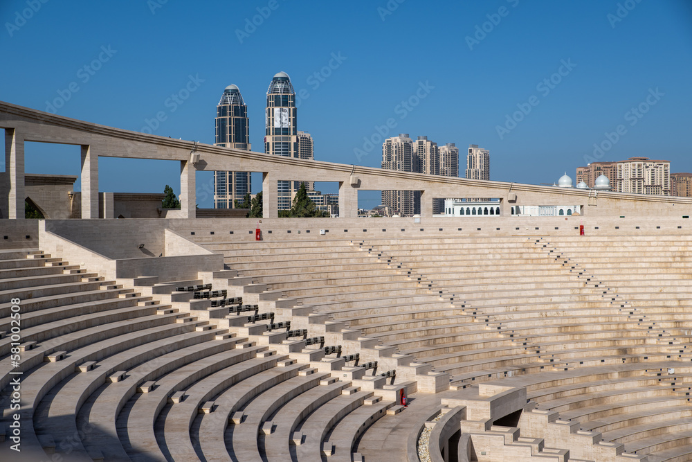 The amphitheater in Katara Cultural Village, Doha, Qatar. Stock Photo ...
