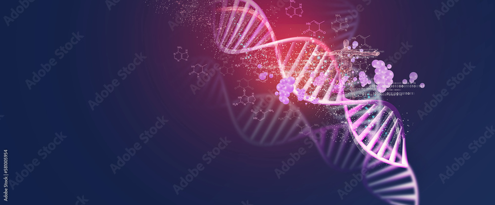 DNA helix concept of new ideas with Digital Virtual analysis chromosome ...