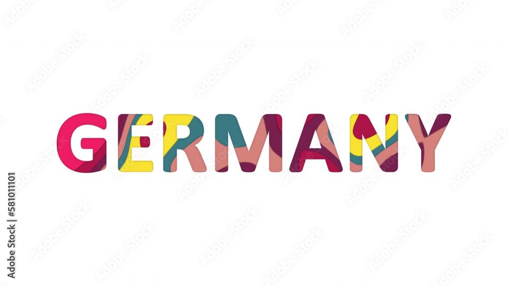 Multi-colored inscription country name GERMANY with colored spots ...