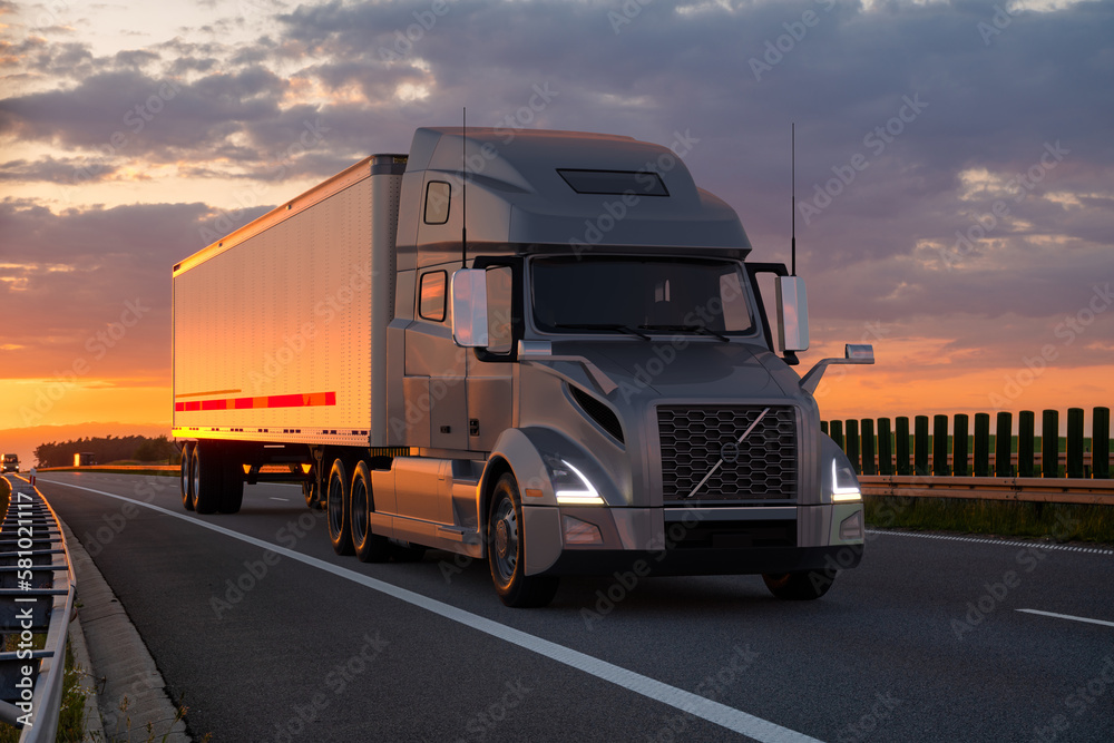 Volvo VNL Long Haul Trucks .Sleeper Semi Trucks Stock Photo | Adobe Stock