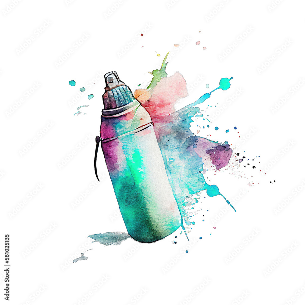 Watercolor Bug spray Clipart with Transparent background. Generative AI ...