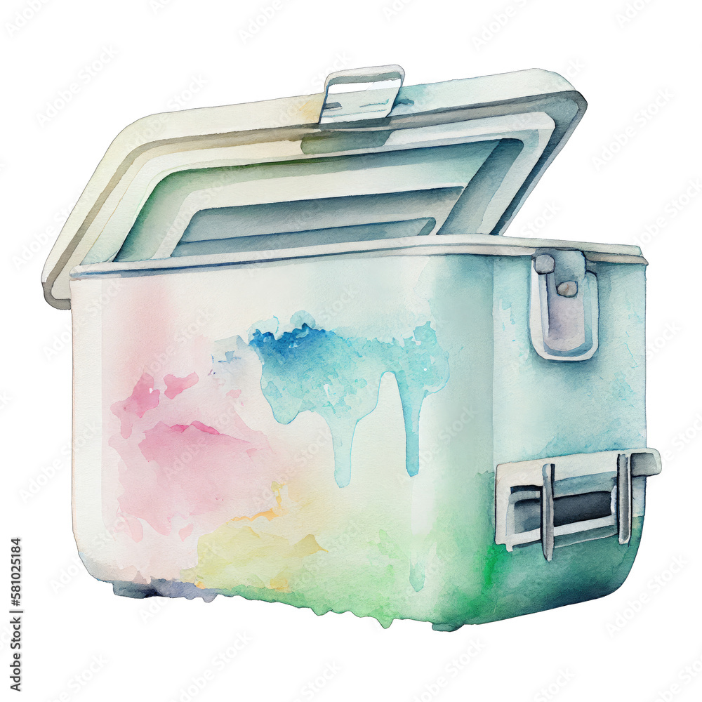 Watercolor Cooler Clipart with Transparent background. Generative AI ...