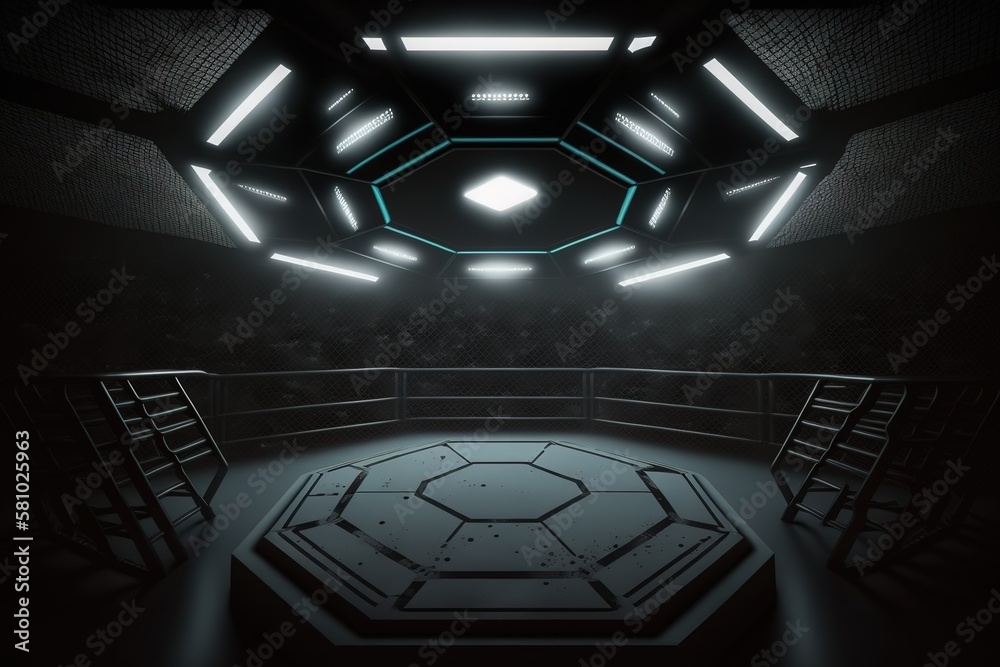 ring, arena for boxing fights and competitions, seats for spectators ...