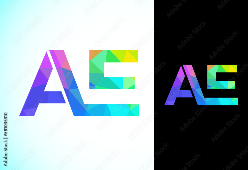 Vetor de Polygonal Letter A E Logo Design Vector Template. Low Poly ...
