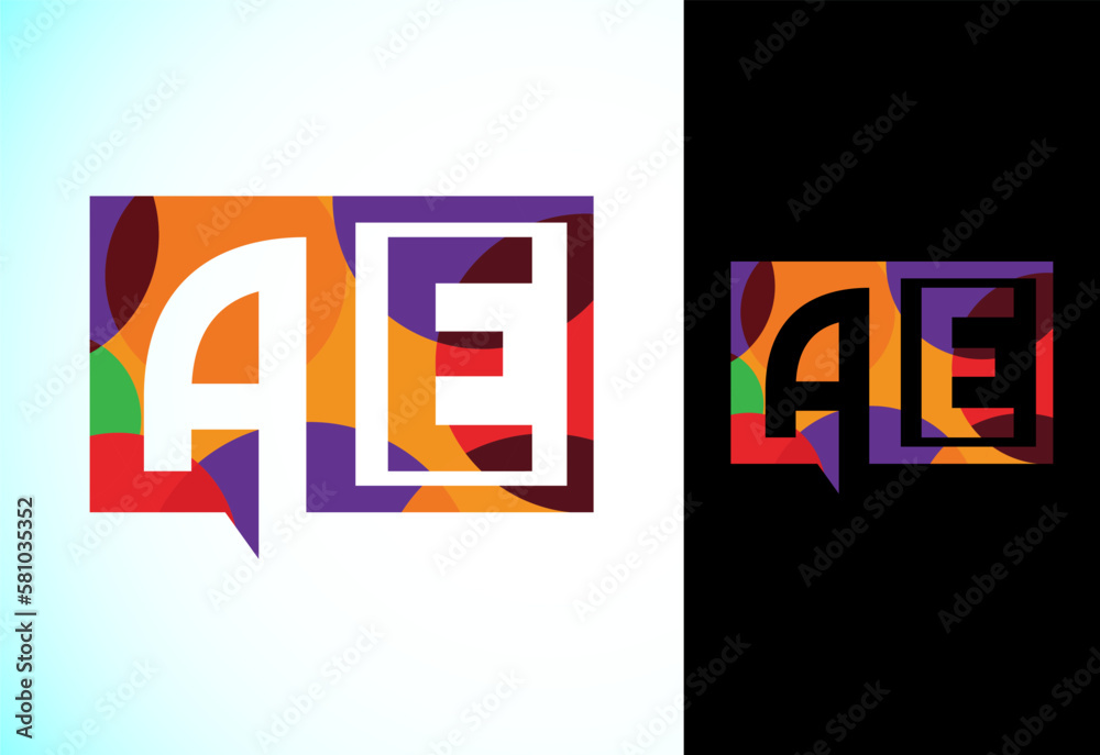 Polygonal Letter A E Logo Design Vector Template. Low Poly Graphic ...