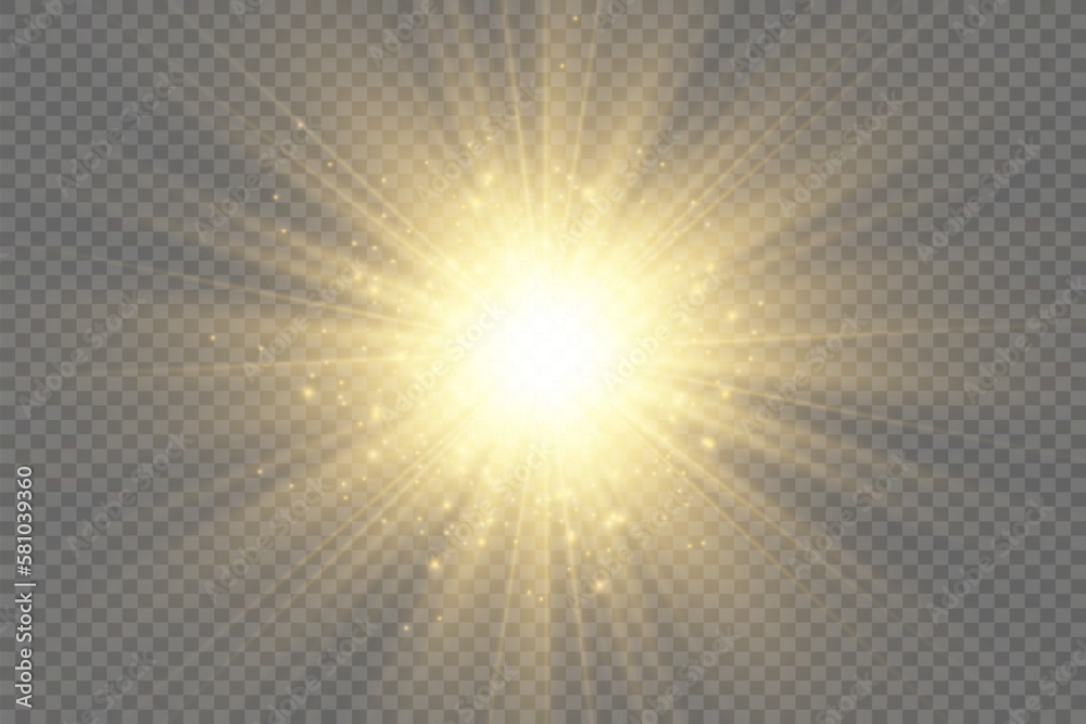 Vecteur Stock Special lens flash, light effect. The flash flashes rays ...