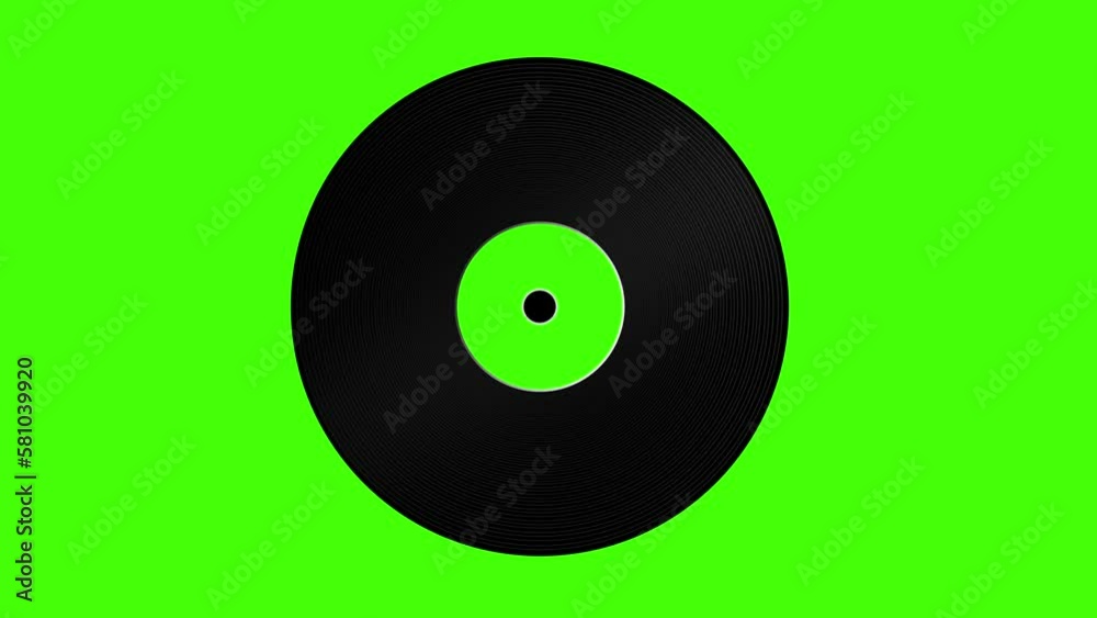 Rotating Music disk vinyl with green screen for keying 4K Animation ...
