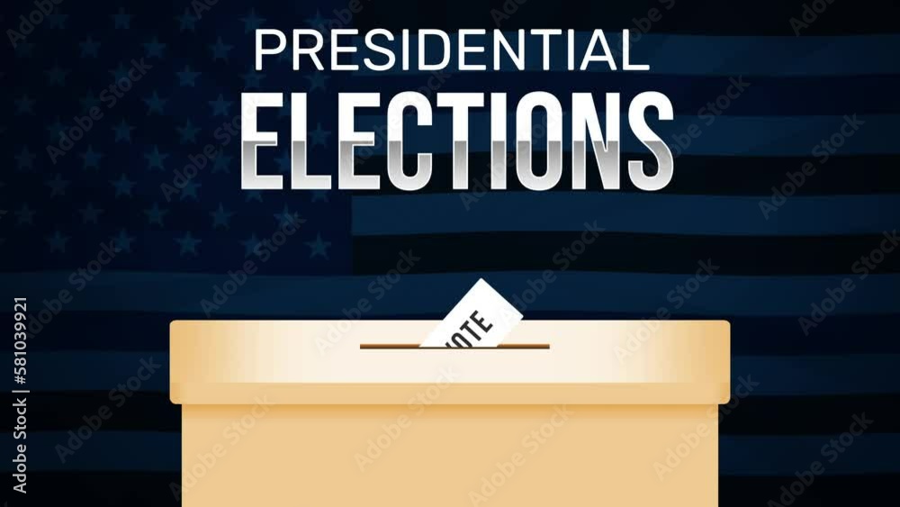 Presidential Elections Animation background with a ballot paper and box ...
