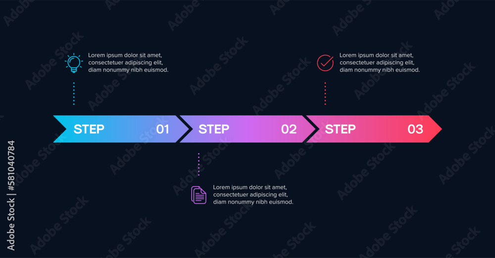 Infographic Vector. Business Infographic Design Template with 3 Stages ...