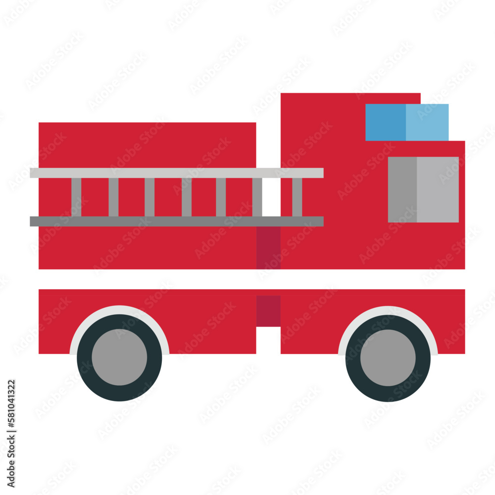 Fire Engine vector sign design. Isolated red fire truck, emergency ...