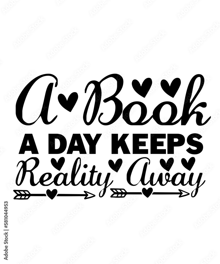 Vecteur Stock Reading Svg Design,Reading SVG Bundle, Books Svg, Books ...