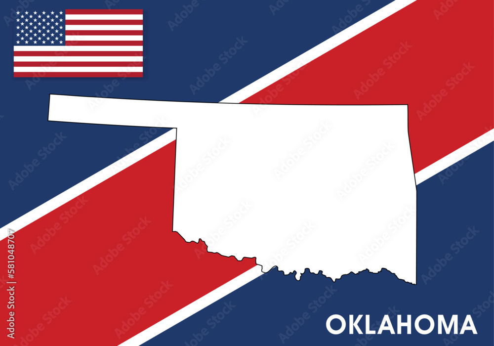 Oklahoma - USA, United States of America Map vector template. white ...