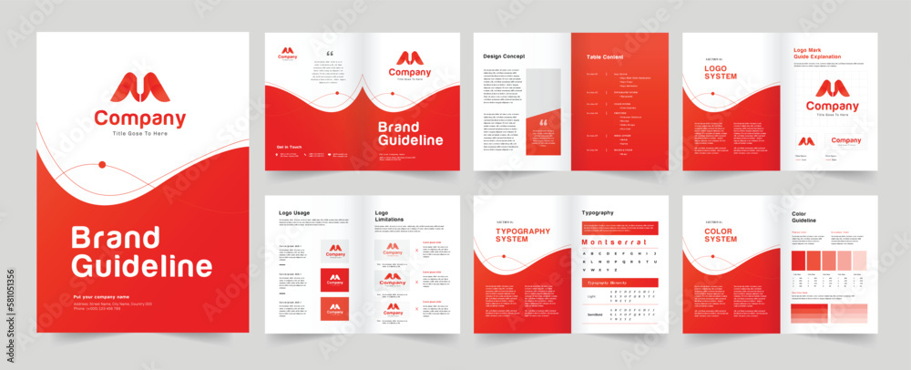 Vetor de brand guidelines template and Identity guidelines do Stock ...