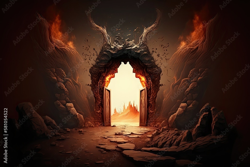 dangerous arch leading to horrible underworld gate to hell, created ...