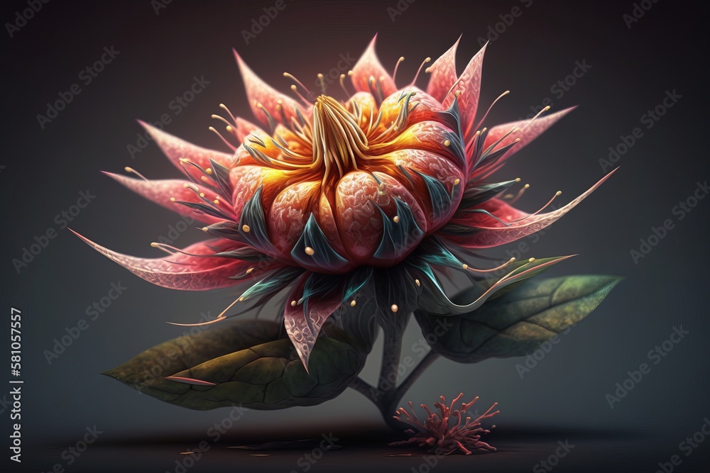 Hyper-detailed standalone flower isolated on white background in Unreal ...