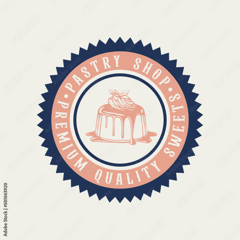 Pastry desserts and sweet cakes sketch lettering for patisserie or ...