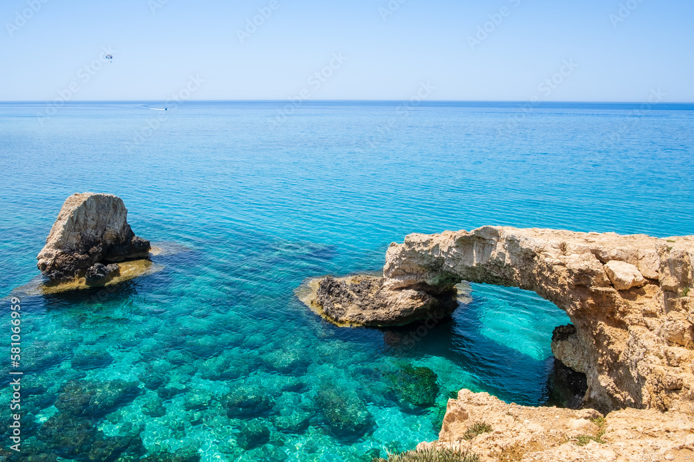 Love bridge near Ayia Napa in Cyprus. Natural rock arch formation known ...