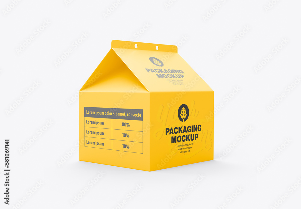 Milk Carton with Screw Cap Mockup Stock Template | Adobe Stock
