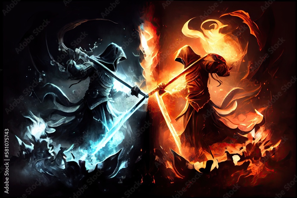 a battle between good and evil, with the forces of light and darkness ...