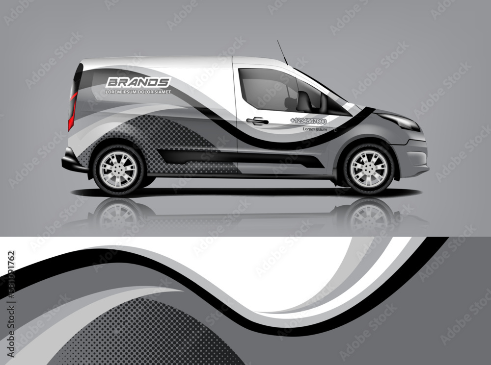 Vektorová grafika „Car decal design vector. Graphic abstract stripe ...